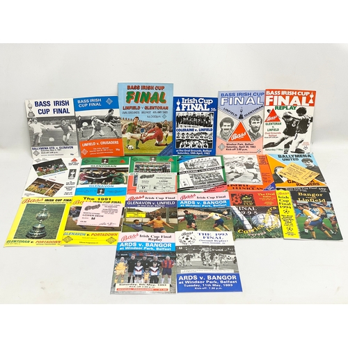 A collection of vintage Irish Cup Final football programmes. 1980’s-1990’s.