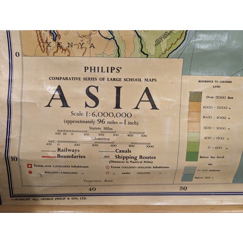 Large Philips map of Asia, 1957, 179x162.5cm