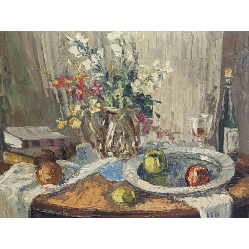 A George William Hill Still Life oil painting 84.5x67cm with frame ...