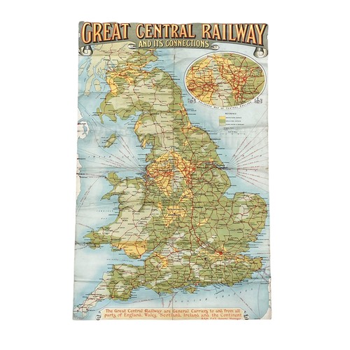 A vintage Great Central Railway Map. 60x91.5cm