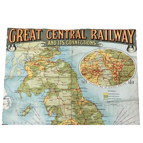 A vintage Great Central Railway Map. 60x91.5cm
