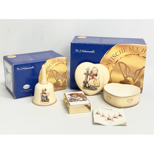 M.I. Hummel Goebel pottery bell and lidded dish in boxes, with a ...
