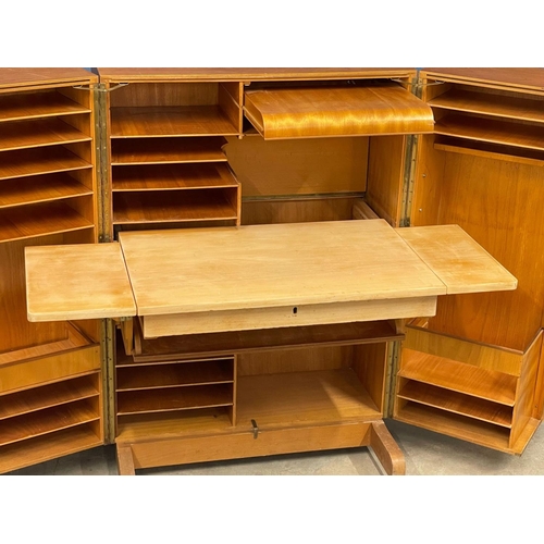 A Mummenthaler & Meier Mid Century teak "Magic Box" folding desk ...