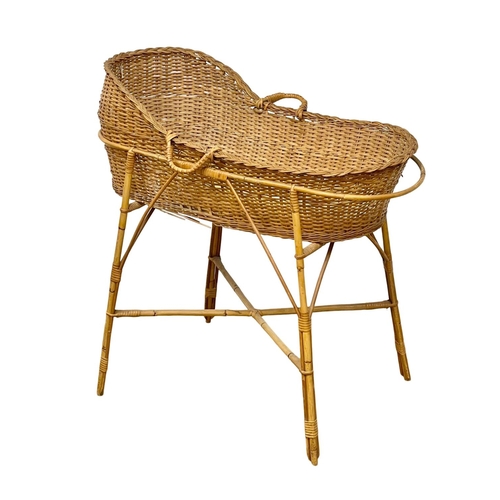 A vintage wicker cot.