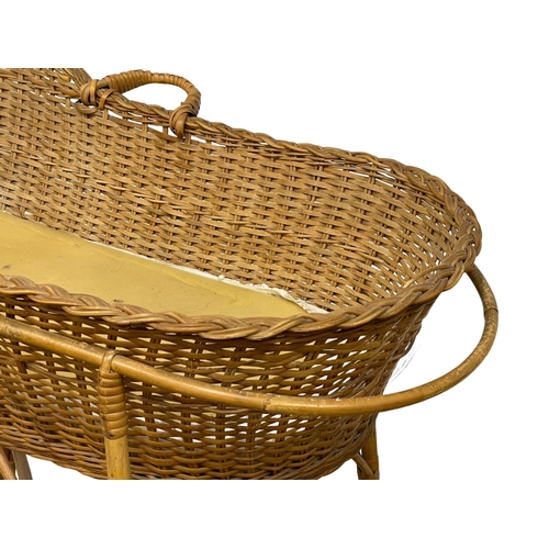 A vintage wicker cot.