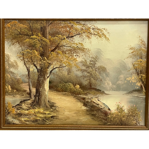 2 oil paintings. By Irene Cafieri and Gorman. 50x40cm.