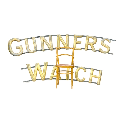 A large ‘Gunners Watch’ pub sign from Grimsby, England. Wooden letters ...