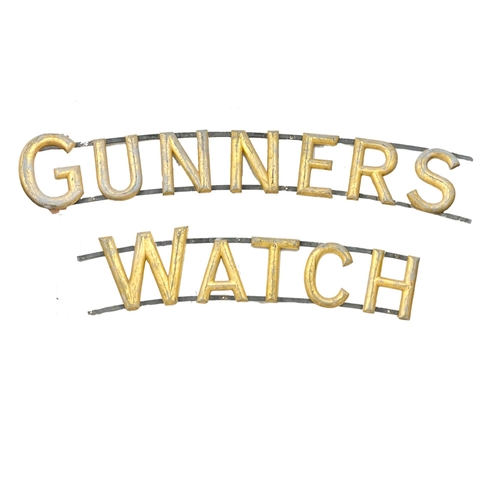 A large ‘Gunners Watch’ pub sign from Grimsby, England. Wooden letters ...