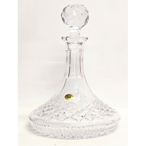 2 pieces of Tyrone Crystal including ships decanter and sweet jar ...