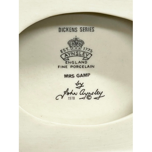 3 Aynsley porcelain “Dickens Series” figurines. Mrs Gamp. The artful ...