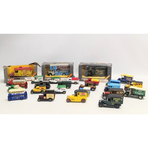 A large collection of Corgi models, including 3 Corgi Classics in boxes.