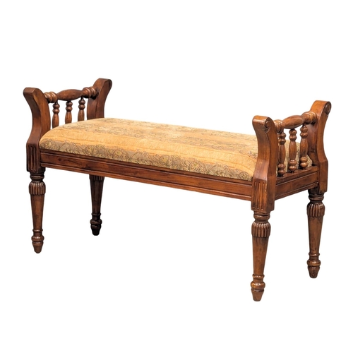 A Georgian style mahogany large window stool. 107x47x64cm