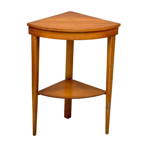 A Mid Century teak corner side table by Legate Furniture. 53x37x72cm(2)