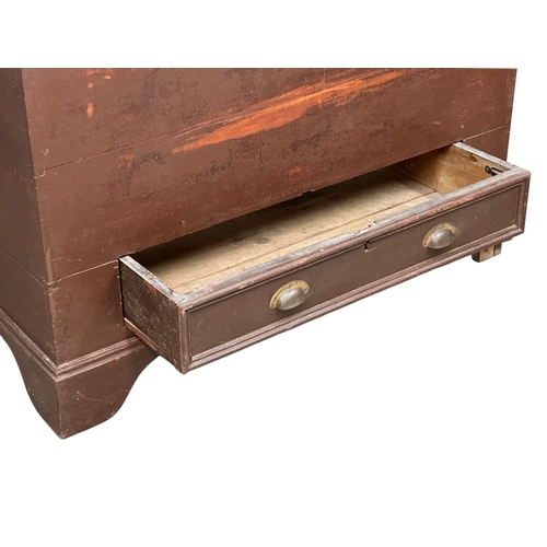 A large late William IV/early Victorian pine mule chest with original ...