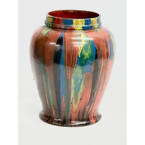 A large early 20th century French splash painted stoneware pot. Circa ...