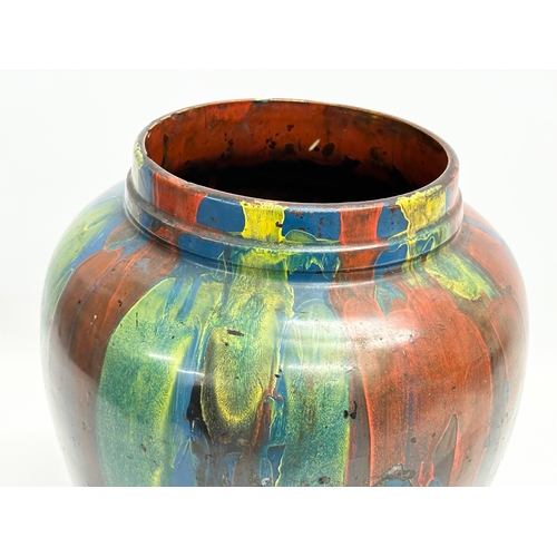 A large early 20th century French splash painted stoneware pot. Circa ...