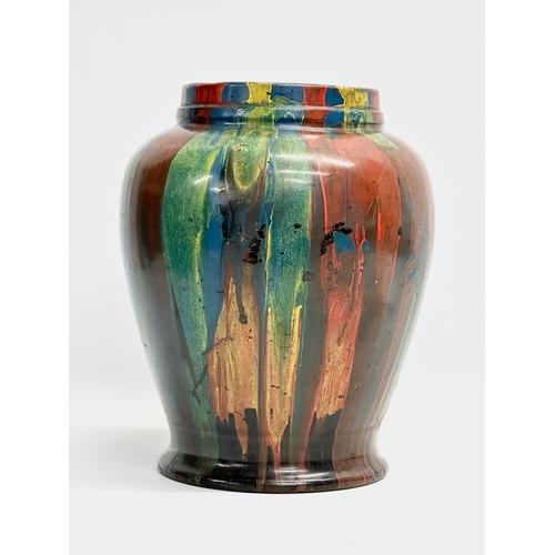 A large early 20th century French splash painted stoneware pot. Circa ...