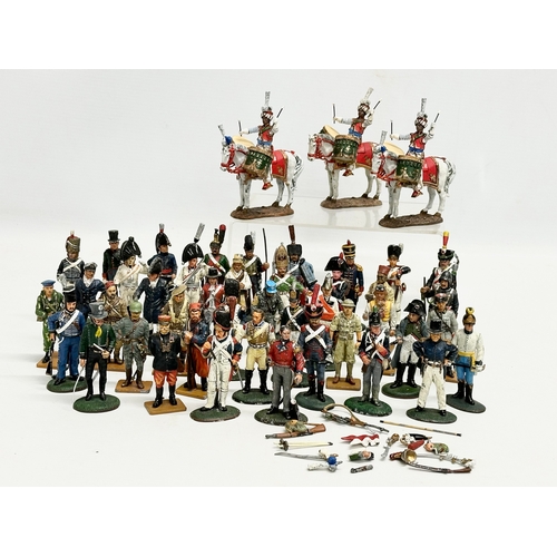 A collection of metal Del Prado model soldiers.