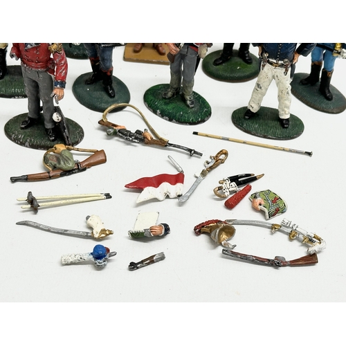 A collection of metal Del Prado model soldiers.