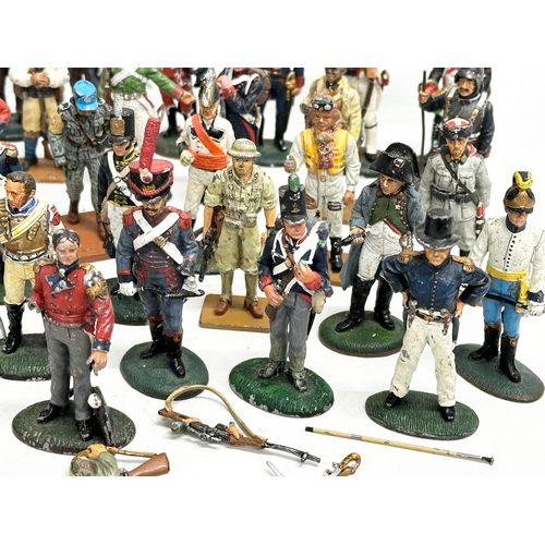 A collection of metal Del Prado model soldiers.