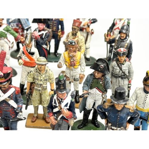 A collection of metal Del Prado model soldiers.