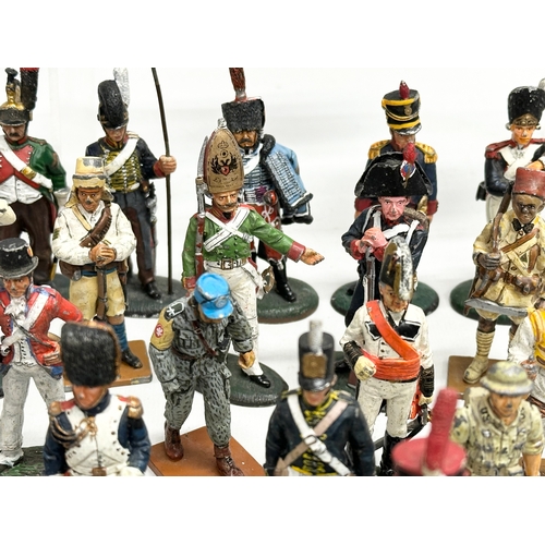 A collection of metal Del Prado model soldiers.