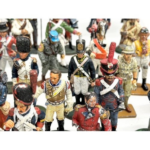 A collection of metal Del Prado model soldiers.