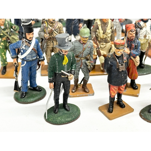 A collection of metal Del Prado model soldiers.