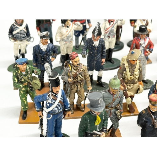 A collection of metal Del Prado model soldiers.