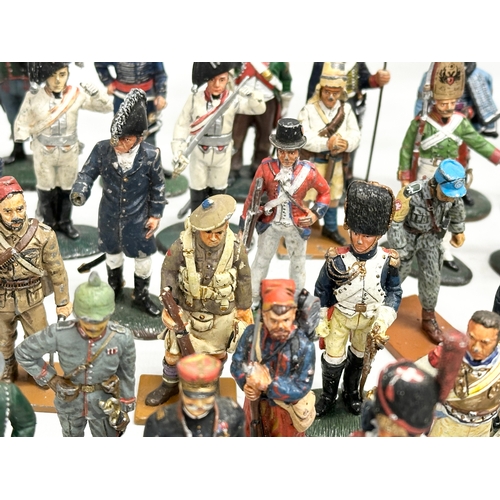 A collection of metal Del Prado model soldiers.