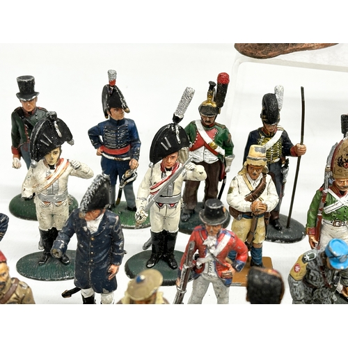 A collection of metal Del Prado model soldiers.