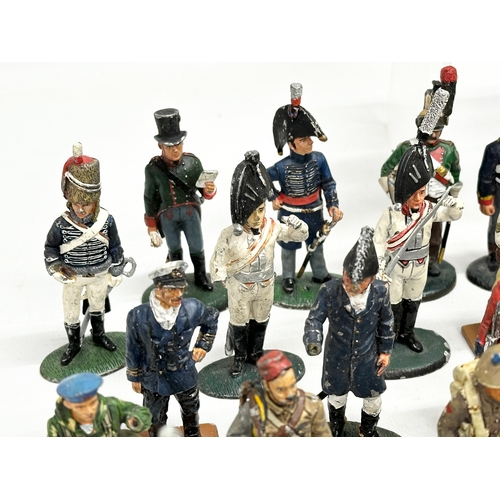 A collection of metal Del Prado model soldiers.