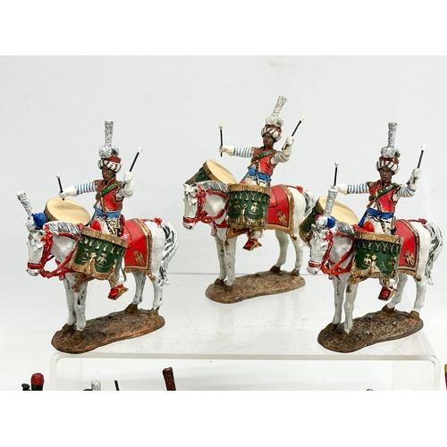 A collection of metal Del Prado model soldiers.