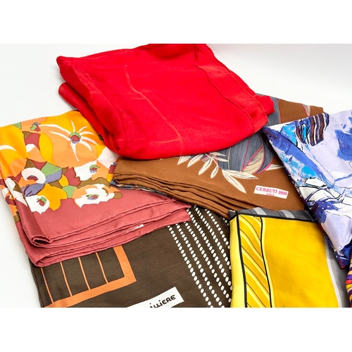 A collection of vintage silk scarves.
