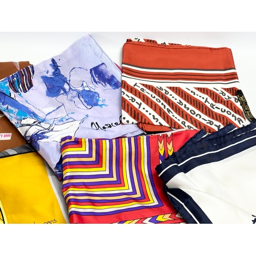 A collection of vintage silk scarves.