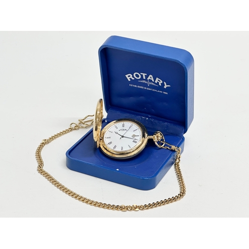 A Rotary pocket watch with box.