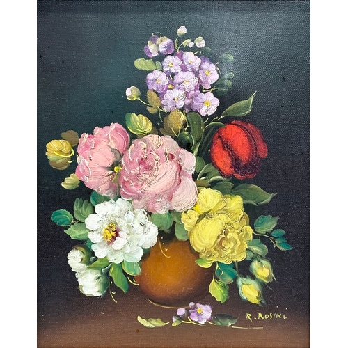 A Still Life oil painting on canvas by R. Rossini. In gilt frame. 22 ...