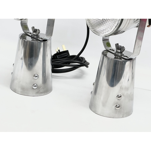 A pair of professionally made vintage stage light Steampunk lamps with ...