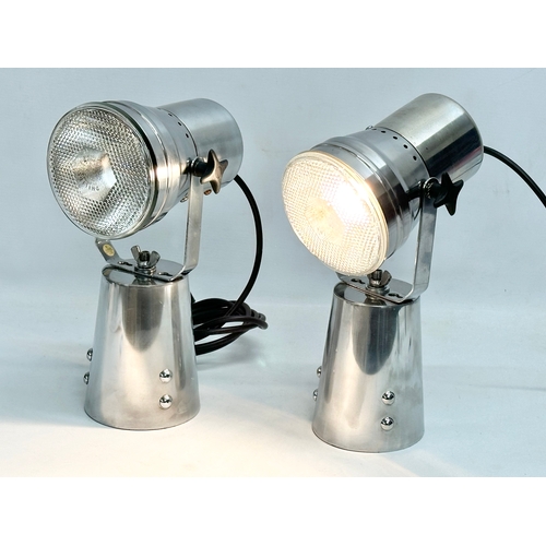 A pair of professionally made vintage stage light Steampunk lamps with ...