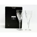 A pair of large Waterford Crystal ‘John Rocha’ wine glasses with box. 23cm