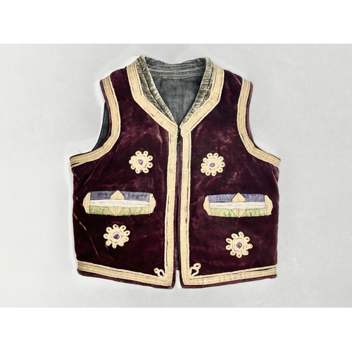 A vintage Middle Eastern embroidered vest.