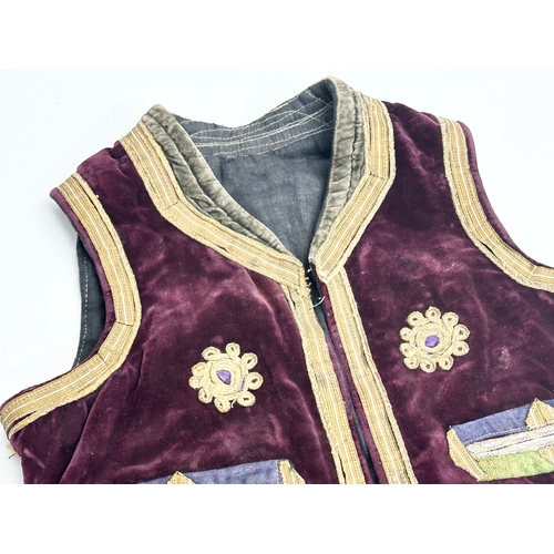 A vintage Middle Eastern embroidered vest.