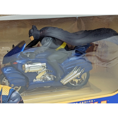 A Corgi model of DC Comics Batman's Batcycle. 1/16 scale. 27x16cm