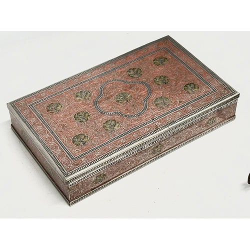 A job lot. A vintage Indian cigarette box, 19th century keys, a small ...