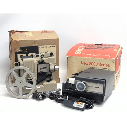An Eumig P8 Automatic Novo projector and a Aldis 2000 Automatic projector.
