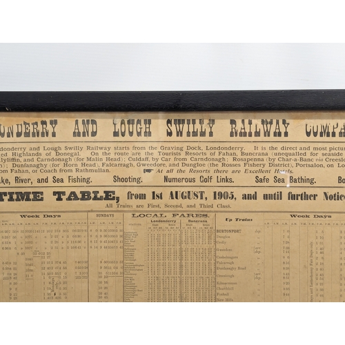 An early 20th century railway timetable for Londonderry and Lough ...