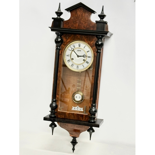A good quality Victorian style Burr Walnut and mahogany Vienna wall ...