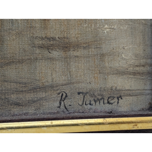 An oil painting by R. Turner. 39.5x50cm. Frame 42.5x52.5cm