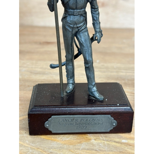 3 pewter soldiers on stands and a Girl Guides Association belt ...