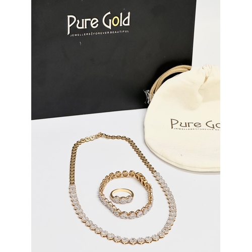 An excellent quality 18ct yellow gold and diamond set. Necklace ...